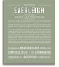 Everleigh Personalized Name Meaning Art Prints – Name Stories