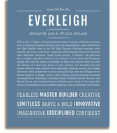 Everleigh Personalized Name Meaning Art Prints – Name Stories