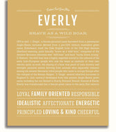 Everly Personalized Name Meaning Art Prints – Name Stories