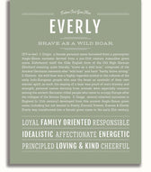 Everly Personalized Name Meaning Art Prints – Name Stories