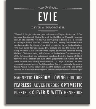 Evie | Name Art Print – Name Stories