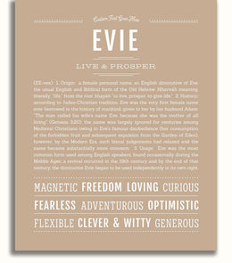 Evie | Name Art Print – Name Stories