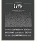 Evyn Personalized Name Meaning Art Prints – Name Stories