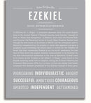 Ezekiel Personalized Name Meaning Art Prints – Name Stories
