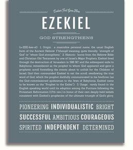 Ezekiel Personalized Name Meaning Art Prints – Name Stories