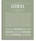 Ezekiel Personalized Name Meaning Art Prints – Name Stories
