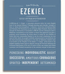 Ezekiel Personalized Name Meaning Art Prints – Name Stories