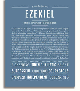 Ezekiel Personalized Name Meaning Art Prints – Name Stories