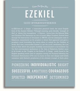 Ezekiel Personalized Name Meaning Art Prints – Name Stories