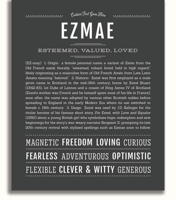 Ezmae | Name Art Print – Name Stories