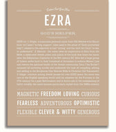 Ezra Personalized Name Meaning Art Prints – Name Stories