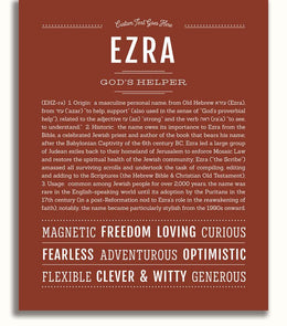 Ezra (male) | Name Art Print – Name Stories