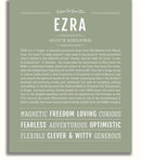 Ezra Personalized Name Meaning Art Prints – Name Stories