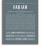 Fabian Personalized Name Meaning Art Prints – Name Stories