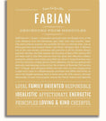 Fabian Personalized Name Meaning Art Prints – Name Stories