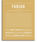 Fabian Personalized Name Meaning Art Prints – Name Stories