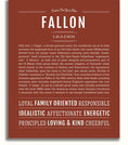 Fallon Personalized Name Meaning Art Prints – Name Stories