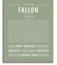 Fallon Personalized Name Meaning Art Prints – Name Stories