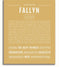 Fallyn | Name Art Print – Name Stories