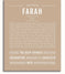 Farah | Name Art Print – Name Stories
