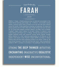 Farah | Name Art Print – Name Stories