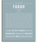 Farah Personalized Name Meaning Art Prints – Name Stories