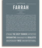 Farrah Personalized Name Meaning Art Prints – Name Stories