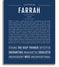 Farrah Personalized Name Meaning Art Prints – Name Stories