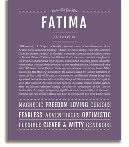 Fatima Personalized Name Meaning Art Prints – Name Stories