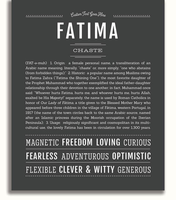Fatima | Name Art Print - Personalized Custom Gifts – Name Stories