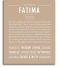 Fatima Personalized Name Meaning Art Prints – Name Stories