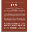 Faye Personalized Name Meaning Art Prints – Name Stories