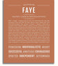 Faye Personalized Name Meaning Art Prints – Name Stories