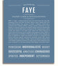 Faye Personalized Name Meaning Art Prints – Name Stories