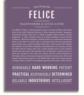 Felice Personalized Name Meaning Art Prints – Name Stories
