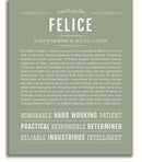 Felice Personalized Name Meaning Art Prints – Name Stories