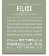 Felice Personalized Name Meaning Art Prints – Name Stories