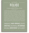 Felice Personalized Name Meaning Art Prints – Name Stories