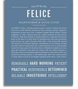 Felice Personalized Name Meaning Art Prints – Name Stories