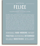 Felice Personalized Name Meaning Art Prints – Name Stories