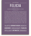 Felicia | Name Art Print – Name Stories