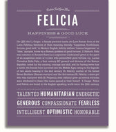 Felicia | Name Art Print – Name Stories