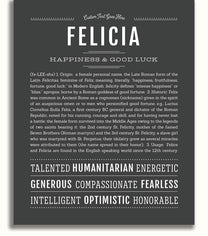 Felicia | Name Art Print – Name Stories
