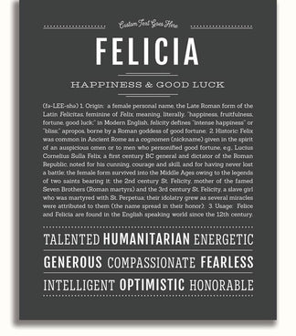 Felicia | Name Art Print – Name Stories