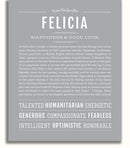 Felicia | Name Art Print – Name Stories