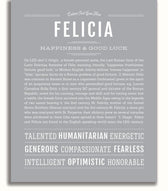 Felicia Personalized Name Meaning Art Prints – Name Stories