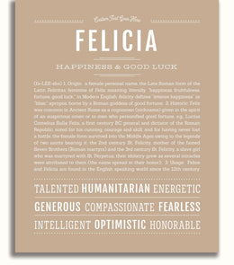 Felicia | Name Art Print – Name Stories