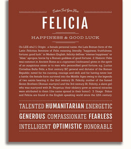 Felicia | Name Art Print – Name Stories