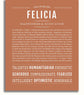 Felicia Personalized Name Meaning Art Prints – Name Stories