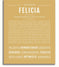 Felicia Personalized Name Meaning Art Prints – Name Stories